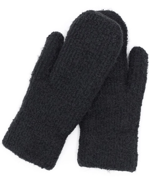 Soft Sherpa Lined Mittens, Warm Cozy Winter Gloves, Black │ Trésor by ...